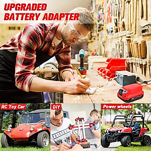 Ecarke Power Wheels Adapter for Craftsman 20V Dock Power Connector 12 Gauge Robotics RC Toy & Car,e-Bike(with Wire Terminals & 30A Fuse)