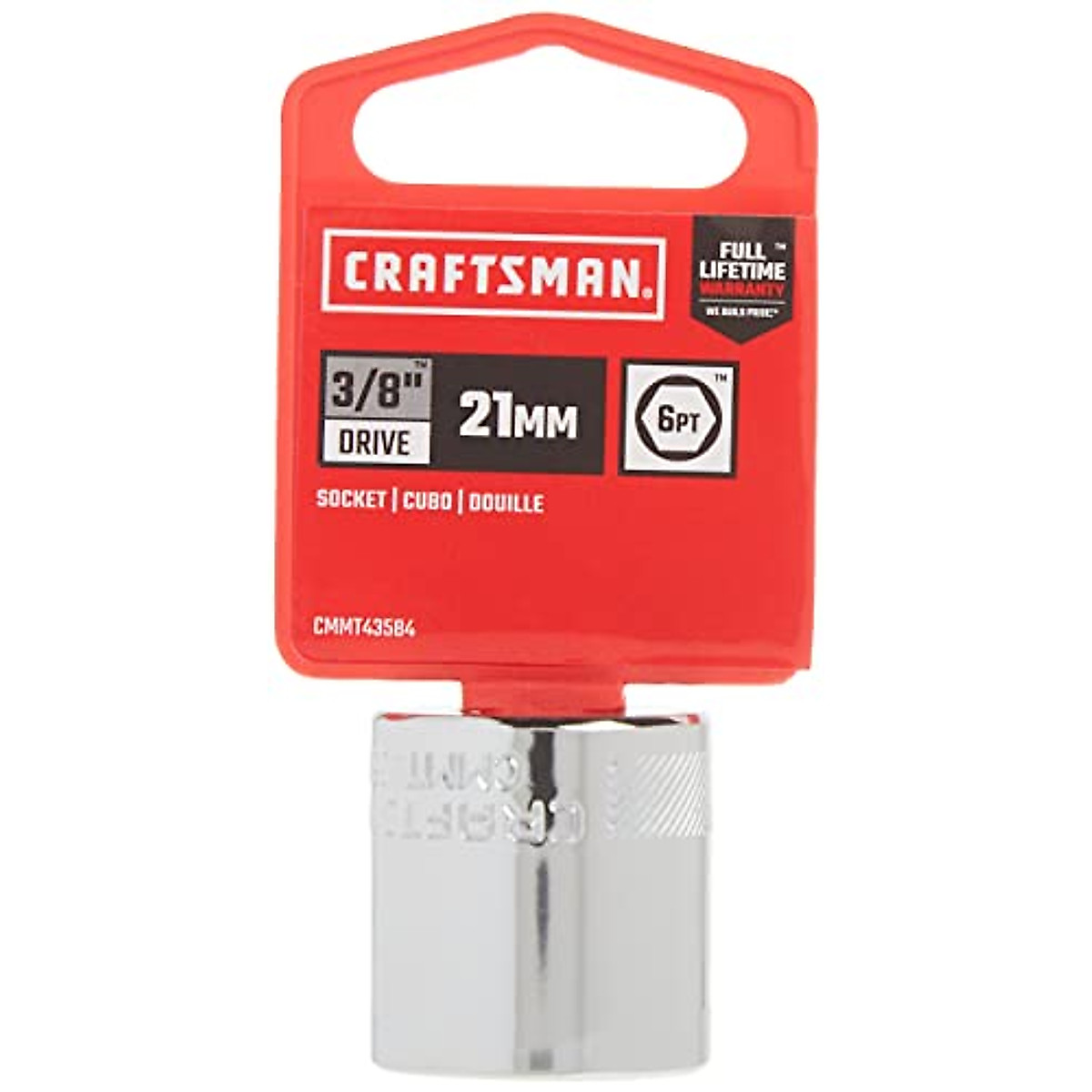 CRAFTSMAN Shallow Socket, Metric, 3/8-Inch Drive, 21mm, 6-Point (CMMT43584)