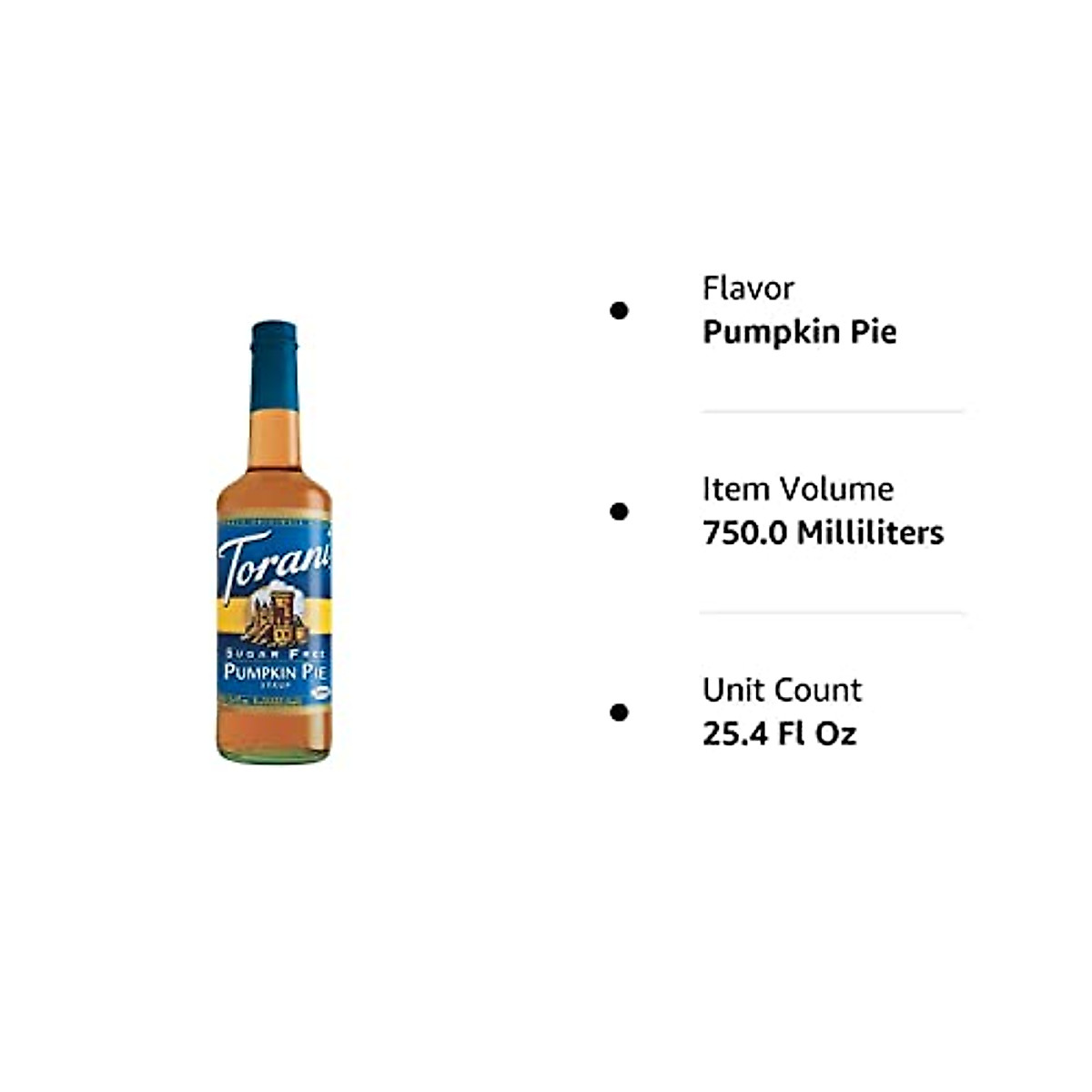 Torani Sugar Free Pumpkin Pie Syrup, 750 ml