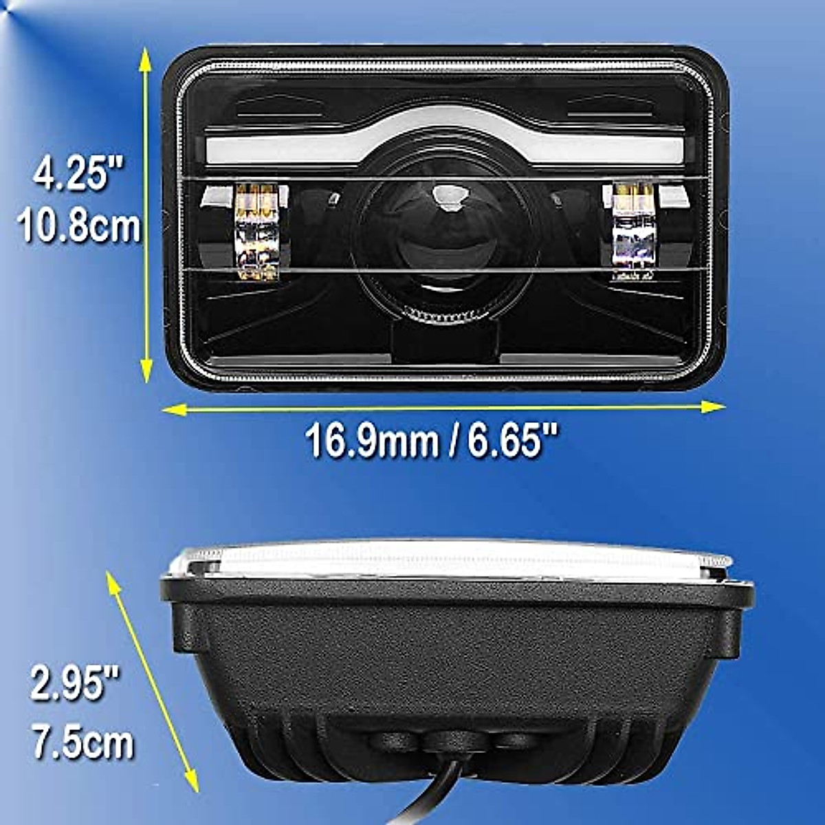 AUTOFU 4PCS 4X6 LED Headlights DRL for Chevy Pick Up Trucks C10 C20 K10 K30 K5 Blazer Suburban (1981 to 1987), Sealed Beam High Low H4651 H4642 H4652 H4656 H4666 H4668 H6545 Conversion Kit