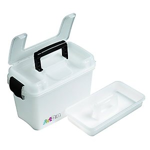 ArtBin 8408AB Sidekick Carrying Case, Portable Art & Craft Organizer with Handle, [1] Plastic Storage Case, Translucent
