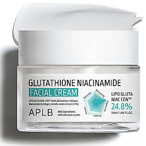 APLB Glutathione Niacinamide Facial Cream | LIPO GLUTA NIAC CEN™ 24.8% 1.86 FL.OZ/Korean Skincare, Deep hydration, Niacinamide, Improve skin elasticity, Improve skin texture