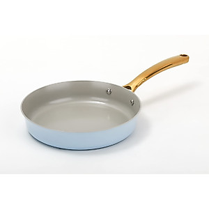 PHANTOM CHEF 8 Piece Luxe Cookware Set | Non-Stick Ceramic Coating | Oven & Dishwasher Safe | PFOA-Free | Aluminum Pots & Pans Set with Glass Lids | Induction Stovetop Compatible (Light Blue)