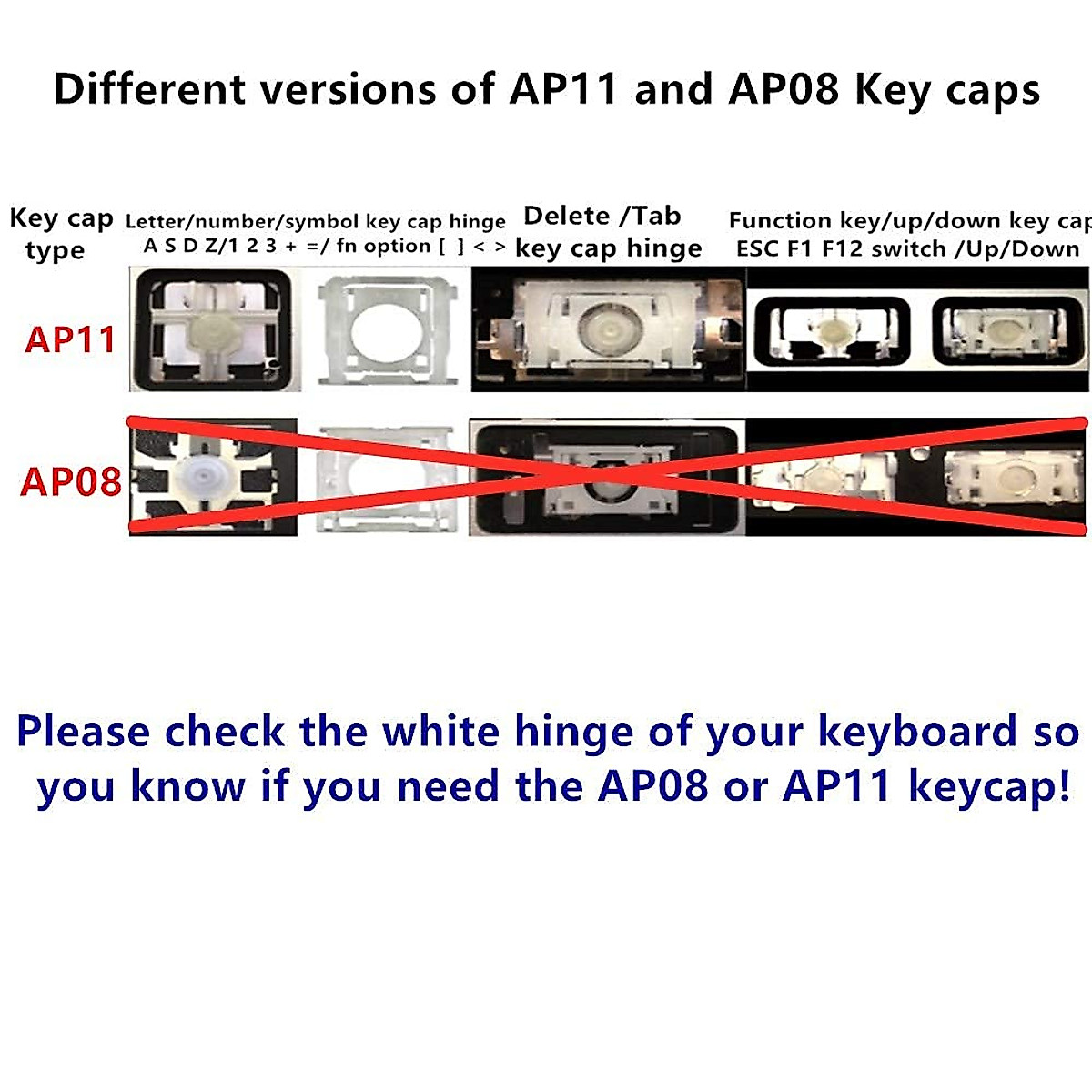 Replacement AP11 Versions US Keyboard Keycaps Keys,Full Set of US Replacement Keycaps QWERTY for MacBook Pro 13" / 15" A1425 A1502 A1398 2012-2015 Year for MacBook Air 13" A1369/A1466 2011-2017 Year