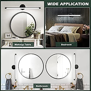 VSATEN 24 Inch Bathroom Vanity Light Fixtures, Modern Black LED Vanity Lights for Bathroom Mirror, Rotatable Bathroom Lighting Fixtures Over Mirror, 6000K Cool White