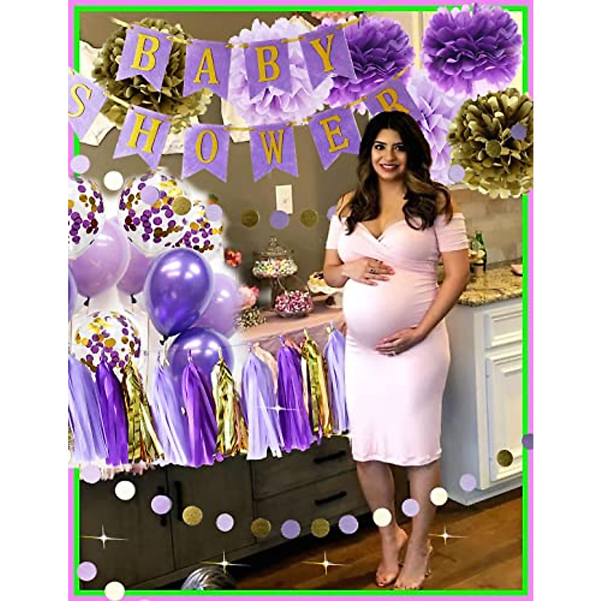 Purple Gold Baby Shower Decorations Qian's Party Purple and Gold Princess Birthday Party Decorations Purple Princess Baby Shower Confetti Purple & Gold Party Decor
