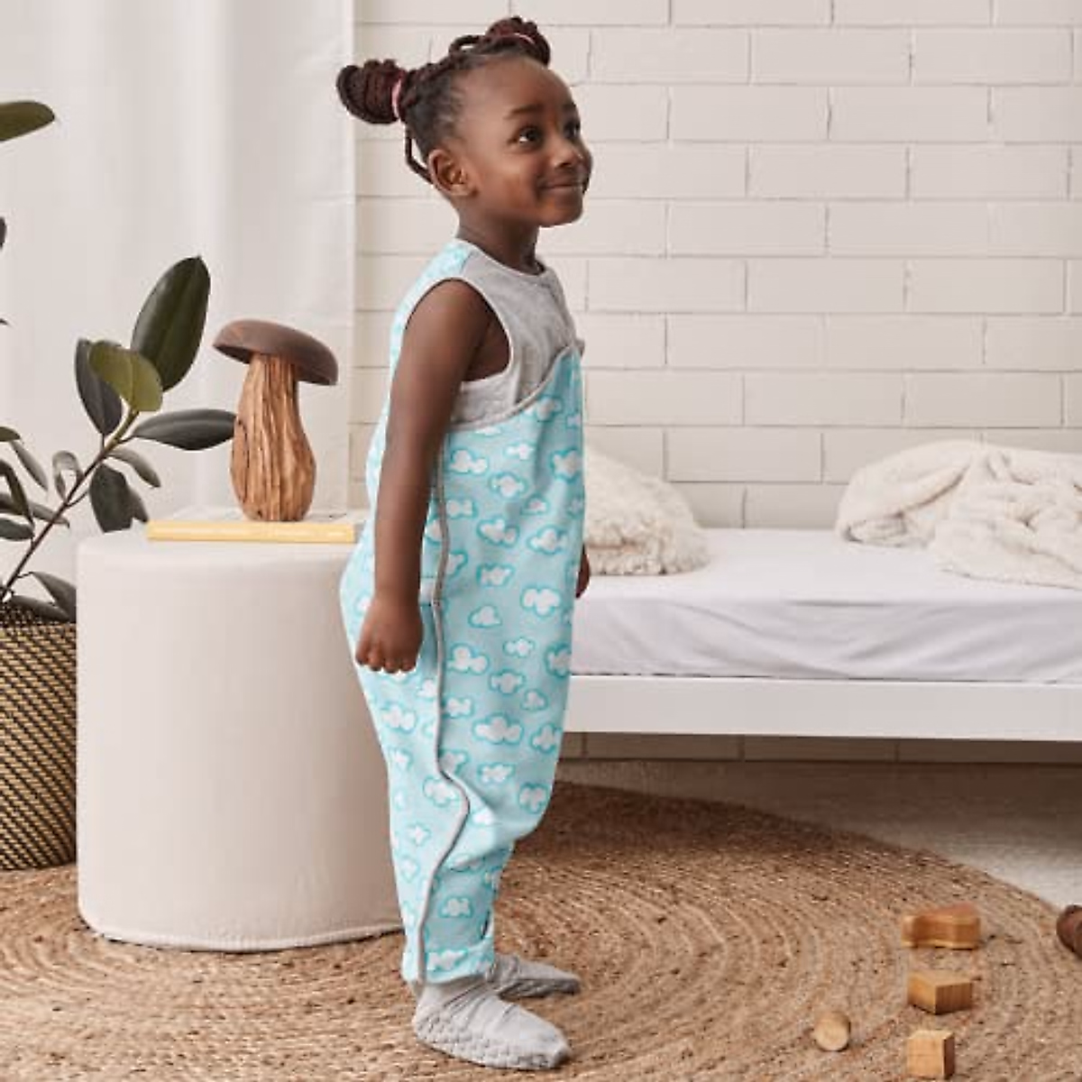 Love to Dream Lite Organic Baby Sleep Suit (12-24 Mo), Super Soft Temp Regulating Sleeping Suit, 0.2TOG Lightweight Wearable Blanket, Turquoise