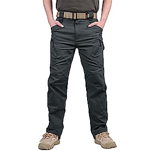 Tactical Pants Mens Multi Pockets Cargo Pants Military Combat Cotton Pant Hike Pants Dark Gray 4XL