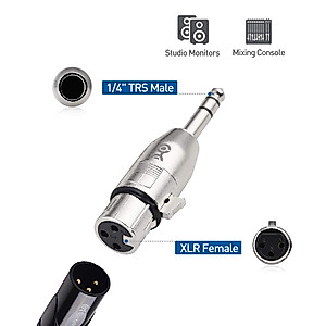 Cable Matters 2-Pack 6.35mm 1/4 Inch TRS to XLR Adapter - Male to Female