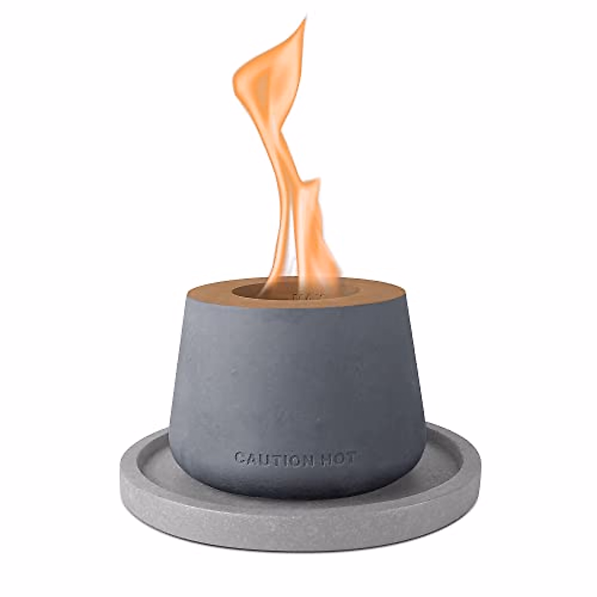 Kante Concrete Tabletop Fire Pit with 7.2" Light Gray Base, Ethanol Fire Pit for Indoor&Outdoor, Portable Rubbing Alcohol Tabletop Fire Bowl, Mini Fireplaces for Smores Maker (Round)
