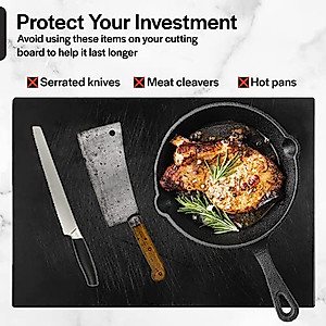 Thirteen Chefs Large Cutting Boards for Kitchen - 24" x 18" x .5" Professional HDPE Plastic Chopping Board for Carving, Dicing, Mashing and More - Commercial Grade & Dishwasher Safe, Black