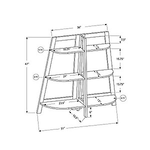 Monarch Specialties Cappuccino Accent Etagere Bookcase, 48"