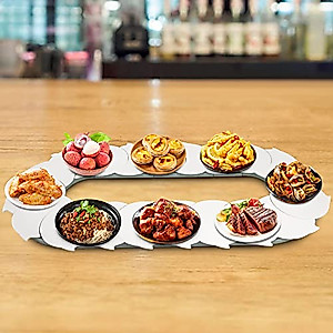 Rotating Food Turntable 3.28ft Adjustable Dining Table 360° Manual Swivel Food Serving Train Dining Table Turntable for Dining Room Party