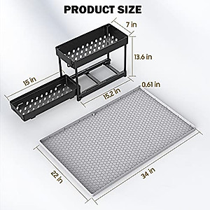 KOCWELL Ziplock Bag Organizer and Plastic Wrap Dispenser with Cutter & Under Sink Organizer Set