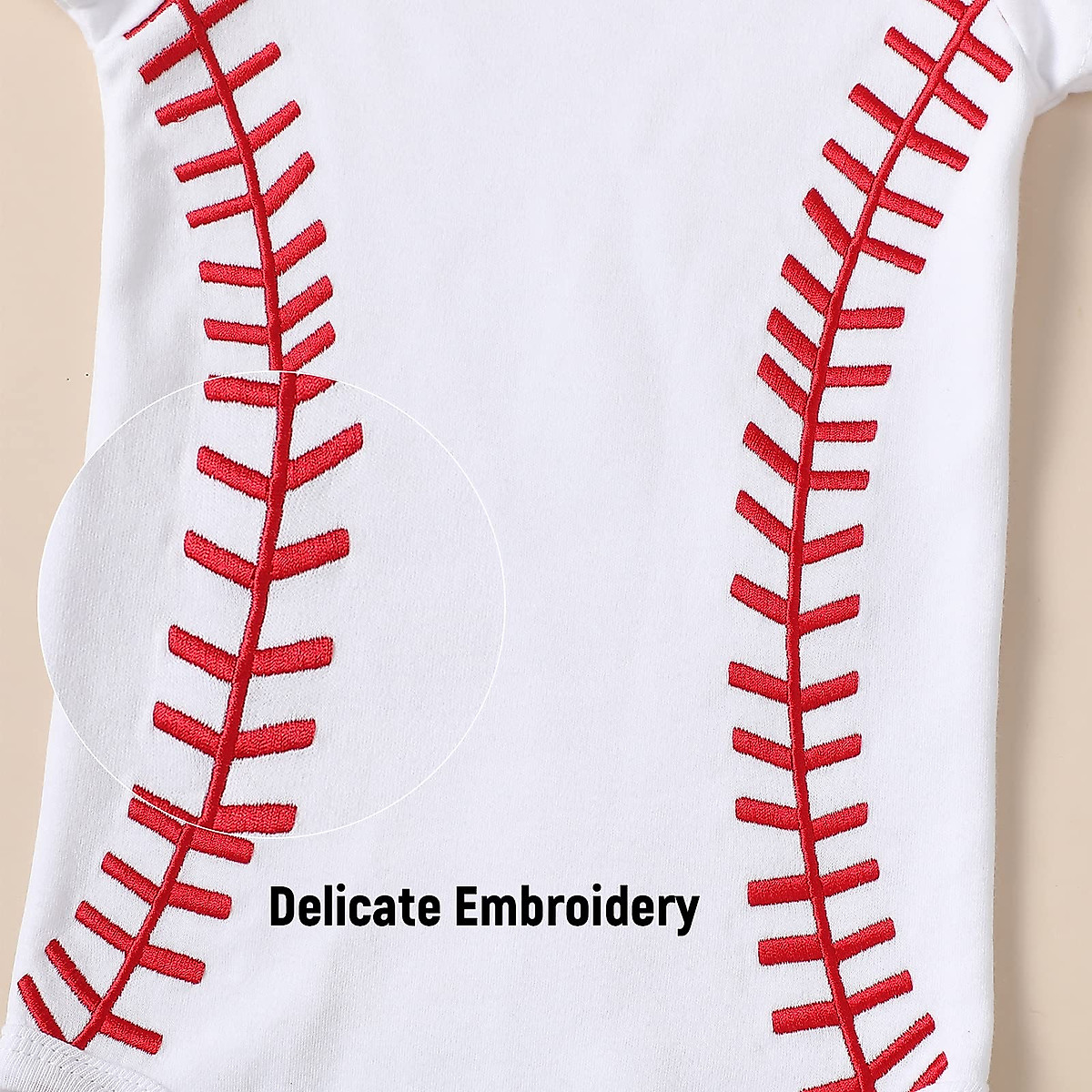 Chichoo Newborn Baby Boy Girl Bodysuit Baseball Sport Outfit Clothes Interlock 195 Gsm 0-24 Months (Baseball, 0-3 Months)