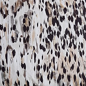 Kenneth Cole New York - Queen Duvet Cover Set, Cotton Reversible Bedding with Matching Shams, Modern Home Décor (Abstract Leopard Brown, Queen)