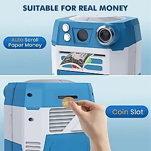 Wantfly Piggy Bank Girls, Toys Gifts for 6 7 8 9 10 Years Old Girls, Kids Money Safe Coin Bank, Christmas, Pink