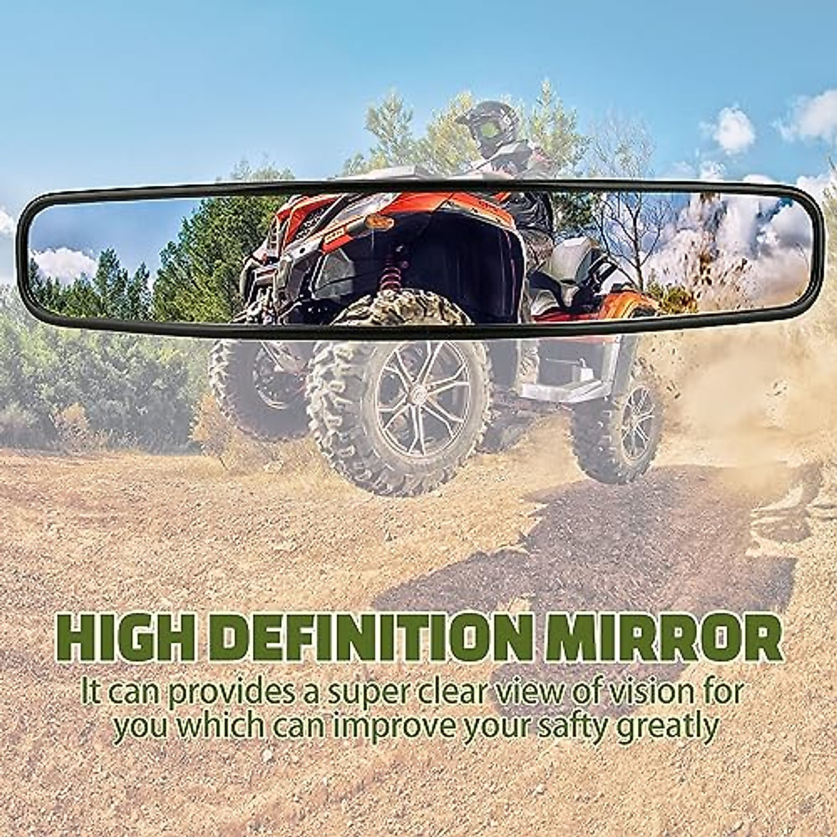 REFITIAL UTV Mirrors Compatible with Honda Talon Pioneer Can am Commander Maverick 1000R 1000X Turbo Polaris RZR XP Cfmoto Zforce Mirrors 17" UTV Rear View Mirror with 1.75" or 2" Clamps