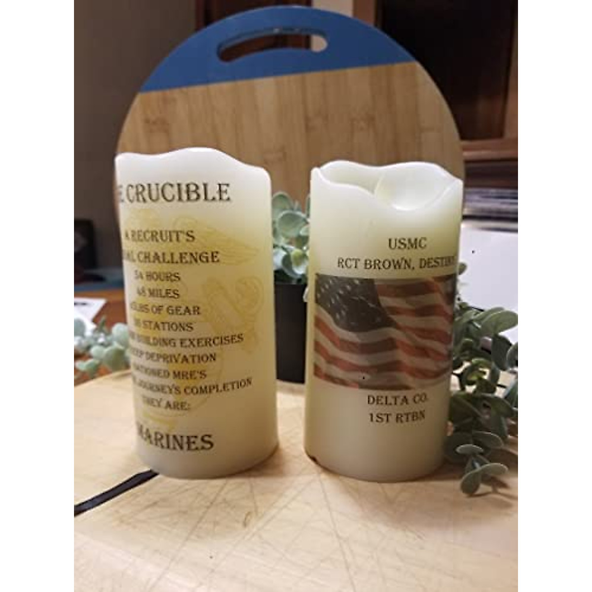 CRUCIBLE CANDLE-EGA- United States Marine Corps (USMC) moving flame Personalized
