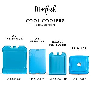 Cool Coolers by Fit + Fresh, XL Freezer Ice Block, Large and Powerful Ice Pack, Perfect for Insulated Cooler, Beach Bag, Backpack Cooler & More, 1PK, Blue