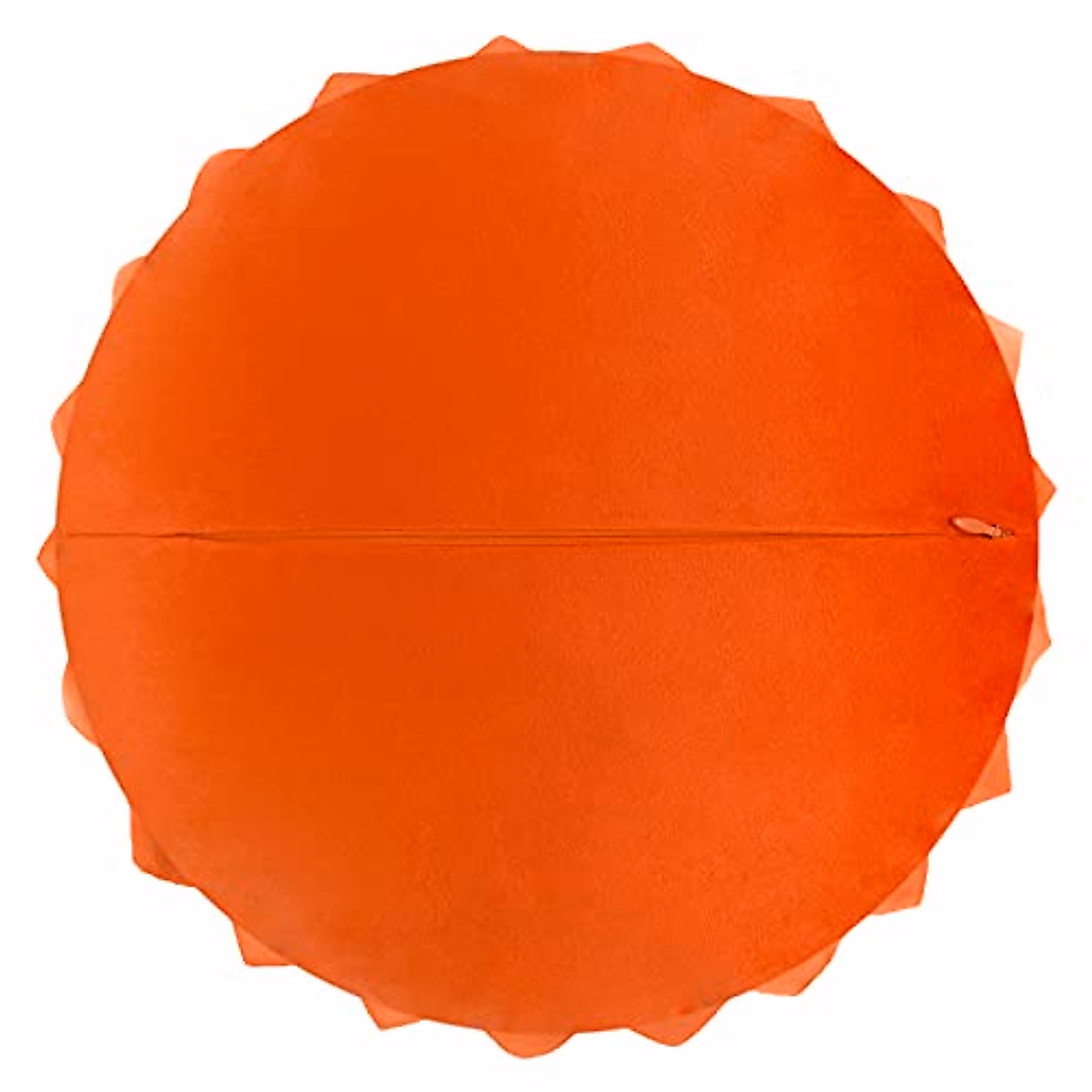 JWH Handmade 3D Flower Throw Pillow Covers Aesthetic Decorative Round Cushion Floral Accent Pillow Cases Velvet Pillowcase Living Room Bed Couch Bedroom 14 Inch Orange