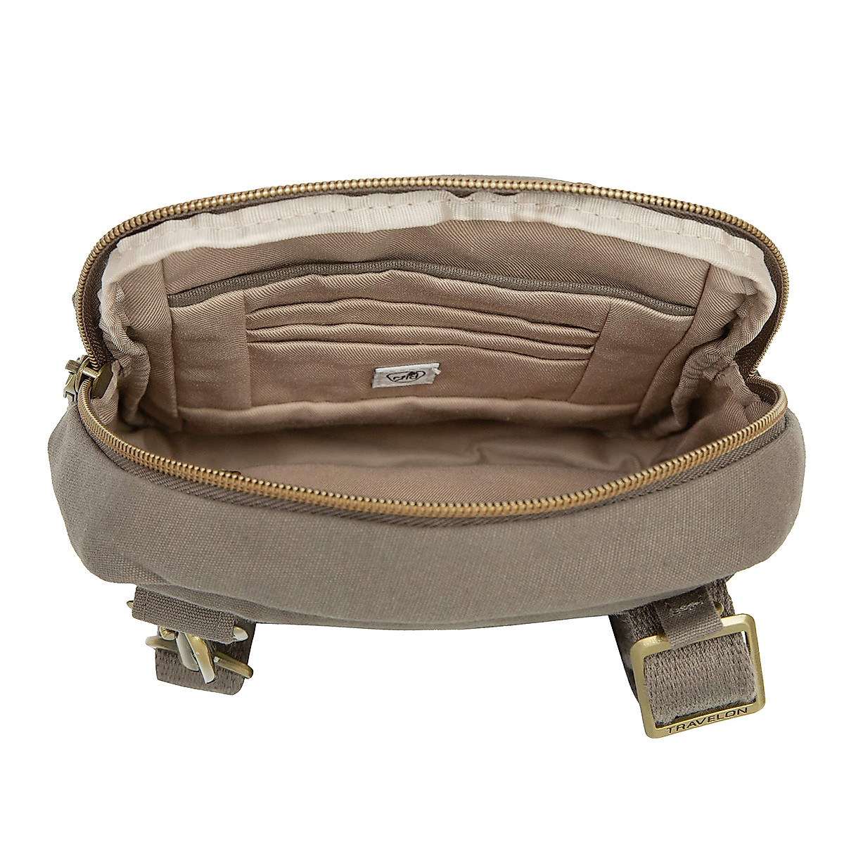 Travelon: Anti-Theft Courier Small N/s Slim Travel Bag - Stone Gray