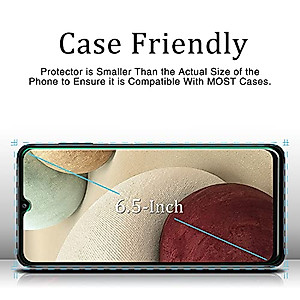 KAREEN (2 Pack) Screen Protector Designed for Samsung Galaxy A12 Tempered Glass, Support Fingerprint Reader, Anti Scratch, Bubble Free, Case Friendly, 9H Hardness