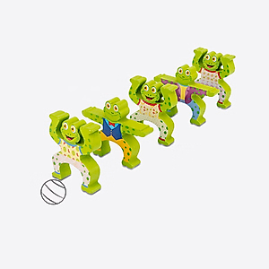 BESTING Balancing Stacking Blocks Frog Blocks Children's Educational Balance Wooden Stacking Acrobatic Interlock Decompression Preschool Toys Balancing Games (HJ012)