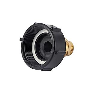 FOGWOWO IBC Tote Drain Adapter 2" NPS Thread x 3/4" Male Water Tank Adapter with 3/4" BSP Female x 3/4" GHT Male Pipe Connector IBC Tote Fittings Garden Hose Faucet Valve Fittings