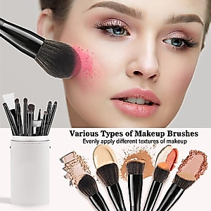 Professional Makeup Brush Set, LUXBRU 20PCs Makeup Brushes with Foundation Eyebrow Blending Concealer Blush Eyeshadow Contour Powder Brush, Make Up Brushes Kit with Travel Case & 2 Powder Puff-Black