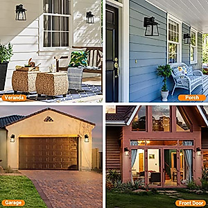 Qingmiao Dusk to Dawn Motion Sensor Wall Light Outdoor Porch Light Wall Lantern Outdoor Light Fixture Exterior Wall Mount Sconce