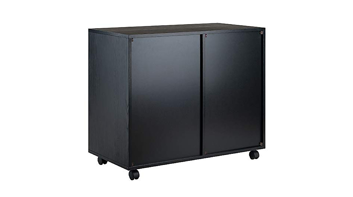 Winsome Halifax Black Storage Cabinet with 5 Drawers & Side Shelf