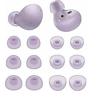 Rqker Ear Tips Compatible with Galaxy Buds 2 Earbuds, 6 Pairs S/M/L Sizes Soft Silicone Replacement Tips Earbuds Tips Eartips Compatible with Galaxy Buds 2 SM-R177, Lavender 12