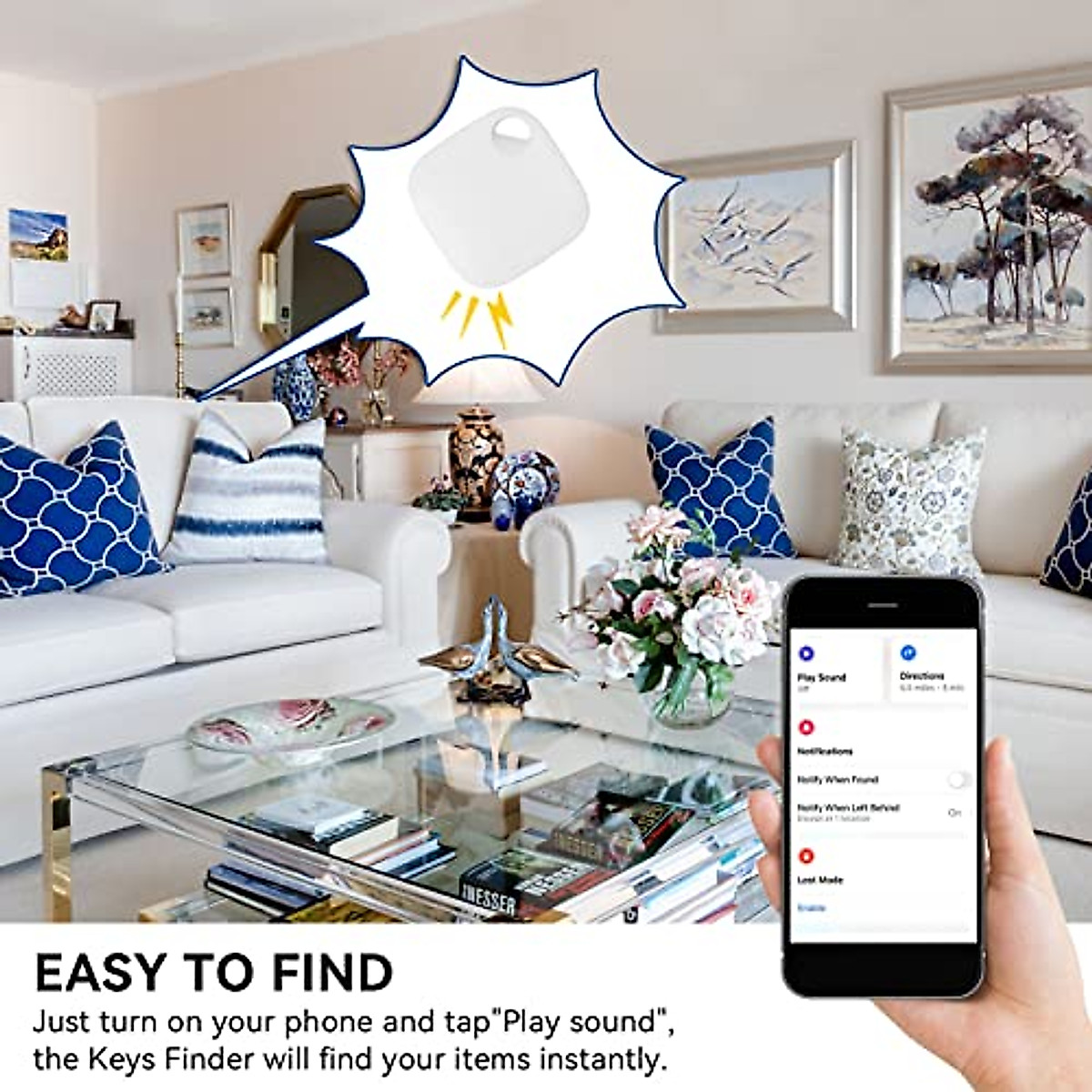 SmartTag 2022 Keys Finder and Item Locater for Luggage, Pets, Bags, Keys and More, 400 ft Range and 1 Year Replaceable Battery,iOS Coordinate Locator.