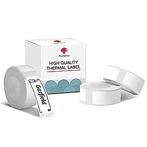 Phomemo D30 Label Maker Tape Black on White Sticker Thermal Paper Self-Adhesive Label Tape, 12 x 40mm ( 3/8" x 1 1/2") 160 Tapes/Roll, 3-Roll