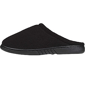 Skysole Kids Boys Fleece Clog Slippers with Rugged Outsoles Black/Grey Size 6