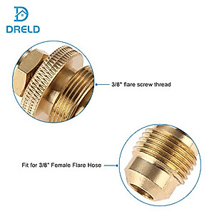 DRELD 1lb Propane Tank Canister Regulator Adapter Connection to 3/8” Male Flare (5/8"-18UNF) Thread, Portable Camping Grill Stove Parts for Heaters, Burner, Fire Pit