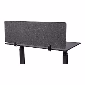 Stand Up Desk Store ReFocus Raw Clamp-On Acoustic Desk Divider Mounted Privacy Panel to Reduce Noise and Visual Distractions (Anthracite Gray, 47.25" x 16")