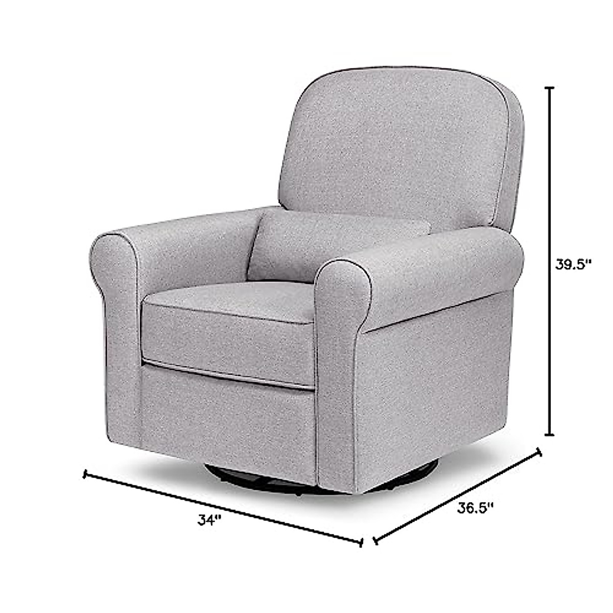 DaVinci Ruby Recliner and Swivel Glider in Misty Grey, Greenguard Gold Certified