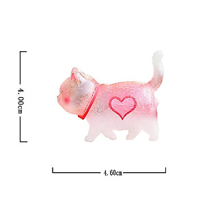 Halloluck 9 Pcs Colorful Cute Miniature Cat Figure Animal Cat Characters Toys Mini Figure Collection Playset, Cake Topper, Plant, Automobile Decoration