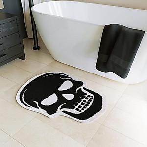 KELINFONG Halloween Doormat, 24 * 16 Inch Non-Slip Washable Spooky Absorbent Halloween Evil Red Lip Kitchen Rug Halloween Bathroom Decor Rug for Kitchen Bedroom Living Room Outdoor Office Indoor