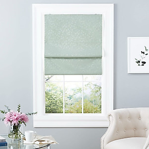 Exclusive Home Bolan Botanical Total Blackout Roman Shade, 34"x 64", Sage