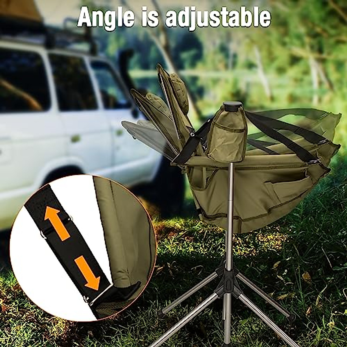 Kenvc Camping Chairs,Hammock Chair For Outdoor,Portable Folding Chair,Foldable Rocker Camping Chair,Swinging Rocking Chair For Quick Installation,Green Rocker Camping Chair For Outdoor, Camping, Patio