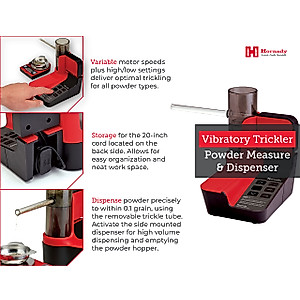 Hornady Vibratory Trickler, 050102 - Save Time and Achieve The Perfect Powder Charge with This Easy to Use Electric Powder Trickler with High, Low, and Variable Settings for All Forms of Powder