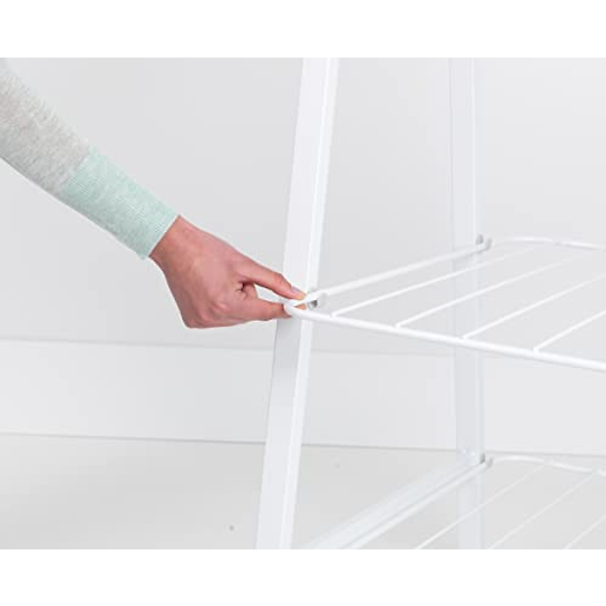 Brabantia - Linn Clothes Rack - Multi-Functional - Space Saver - Adjustable Shelves - Wardrobe Hanging - Drying Rack - Freestanding - Stable - White - Large