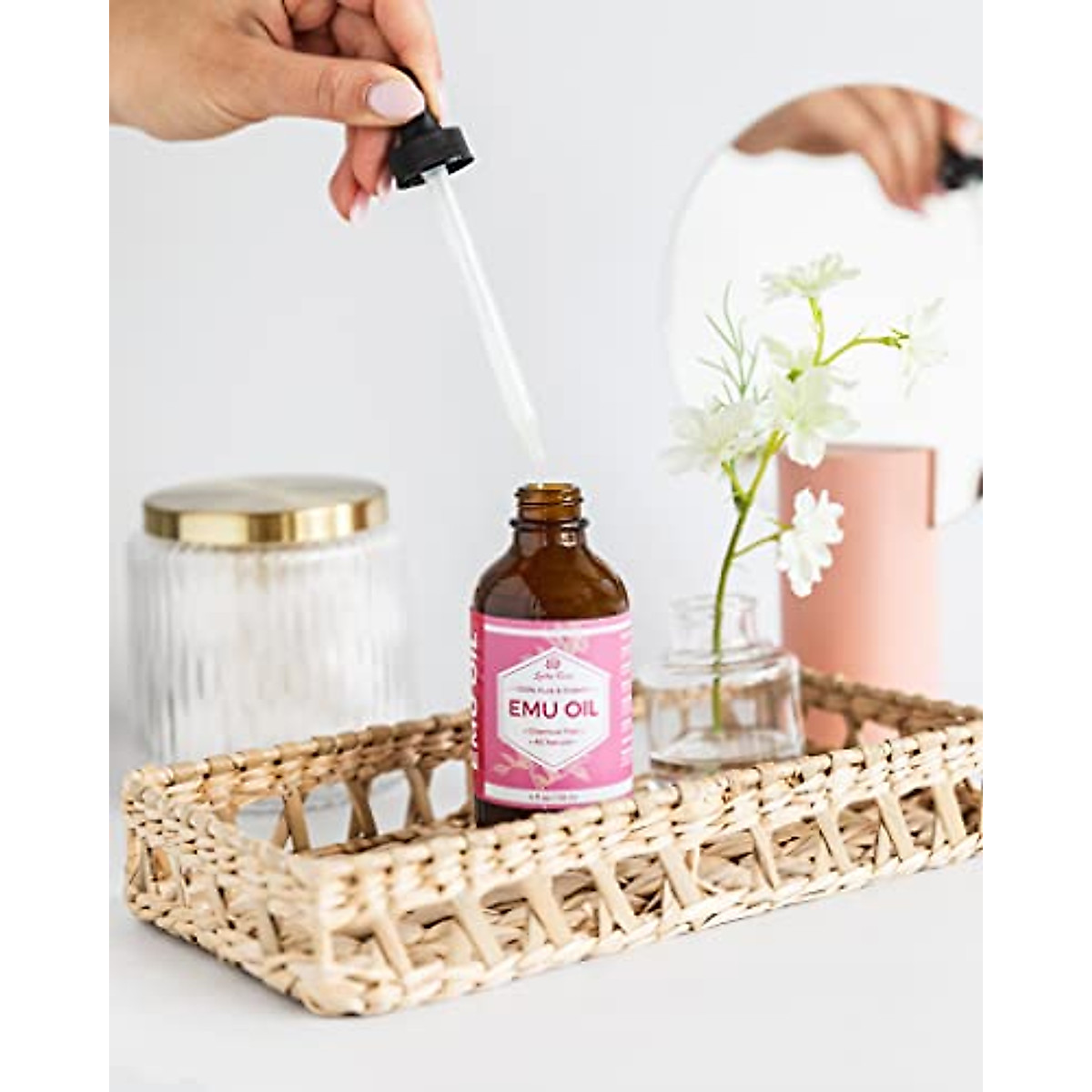 Leven Rose Emu Oil, 100% Pure Natural Hair Strengthener Anti Aging Skin Moisturizer 4 oz