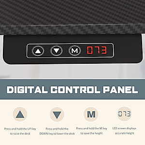 Furmax Electric Height Adjustable Standing Desk Large 40 inch Sit Stand up Desk Home Office Computer Desk Memory Preset with T-Shaped Metal Bracket,Carbon Black