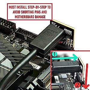 LINKUP - [Active Chip] USB 3.0 (3.2 Gen 1) Internal IDC 20 Pin Motherboard Header to A-Key (Type-E) 20 Pin Female Converter for Type C Panel Mount Adapter