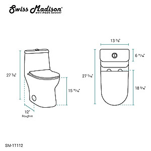 Swiss Madison SM-1T112 Ivy One Piece Toilet Dual Flush
