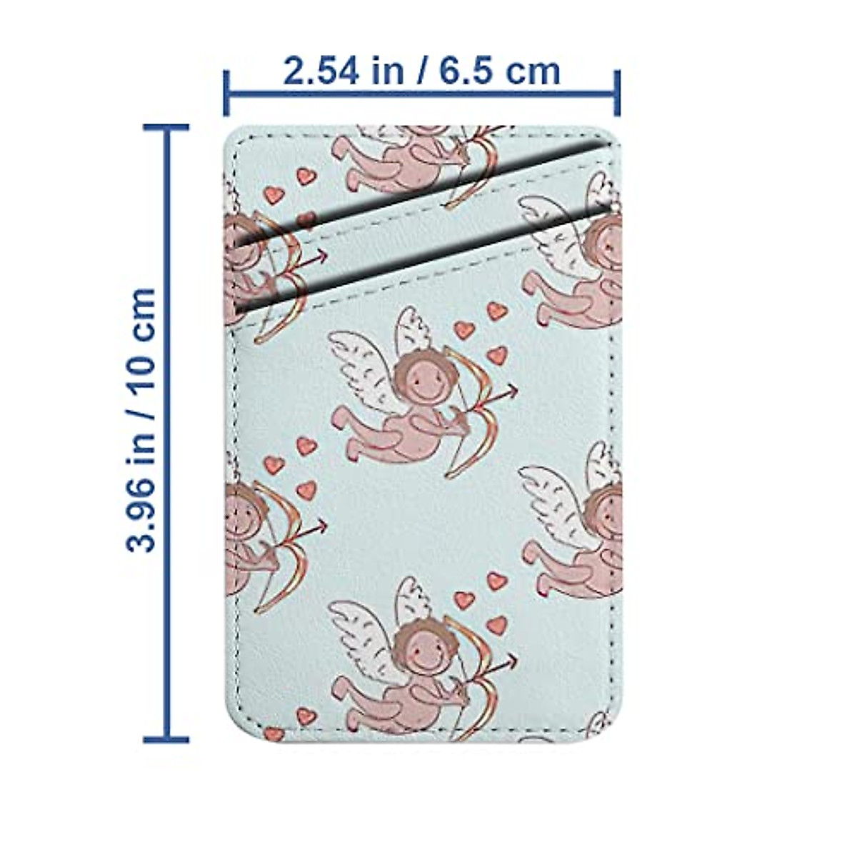 Diascia Pack of 2 - Cellphone Stick on Leather Cardholder ( Patern Angel Hearts Bow Pattern Pattern ) ID Credit Card Pouch Wallet Pocket Sleeve